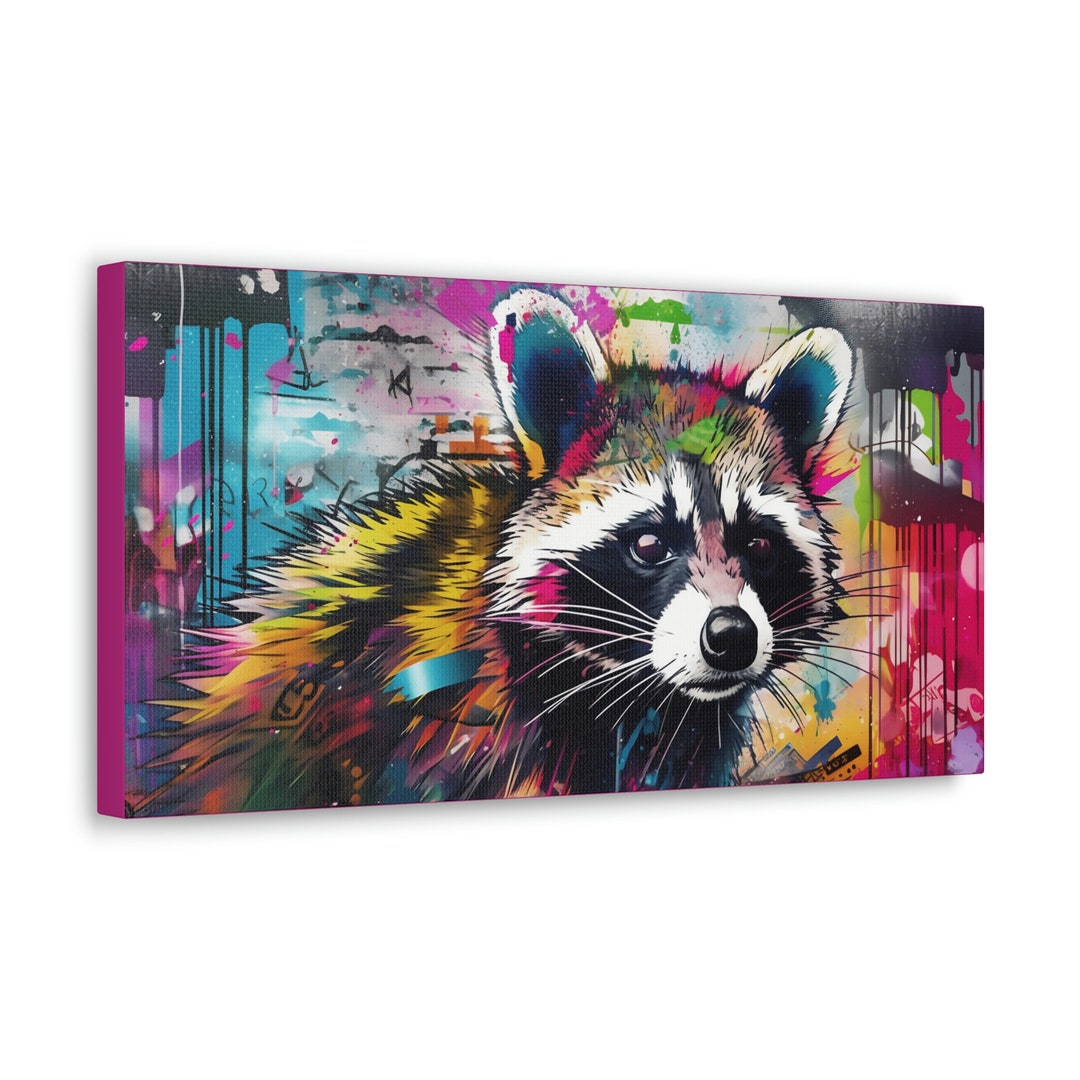 Graffiti Trash Panda a.k.a Raccoon by Streetartriot Ready to Hang ...