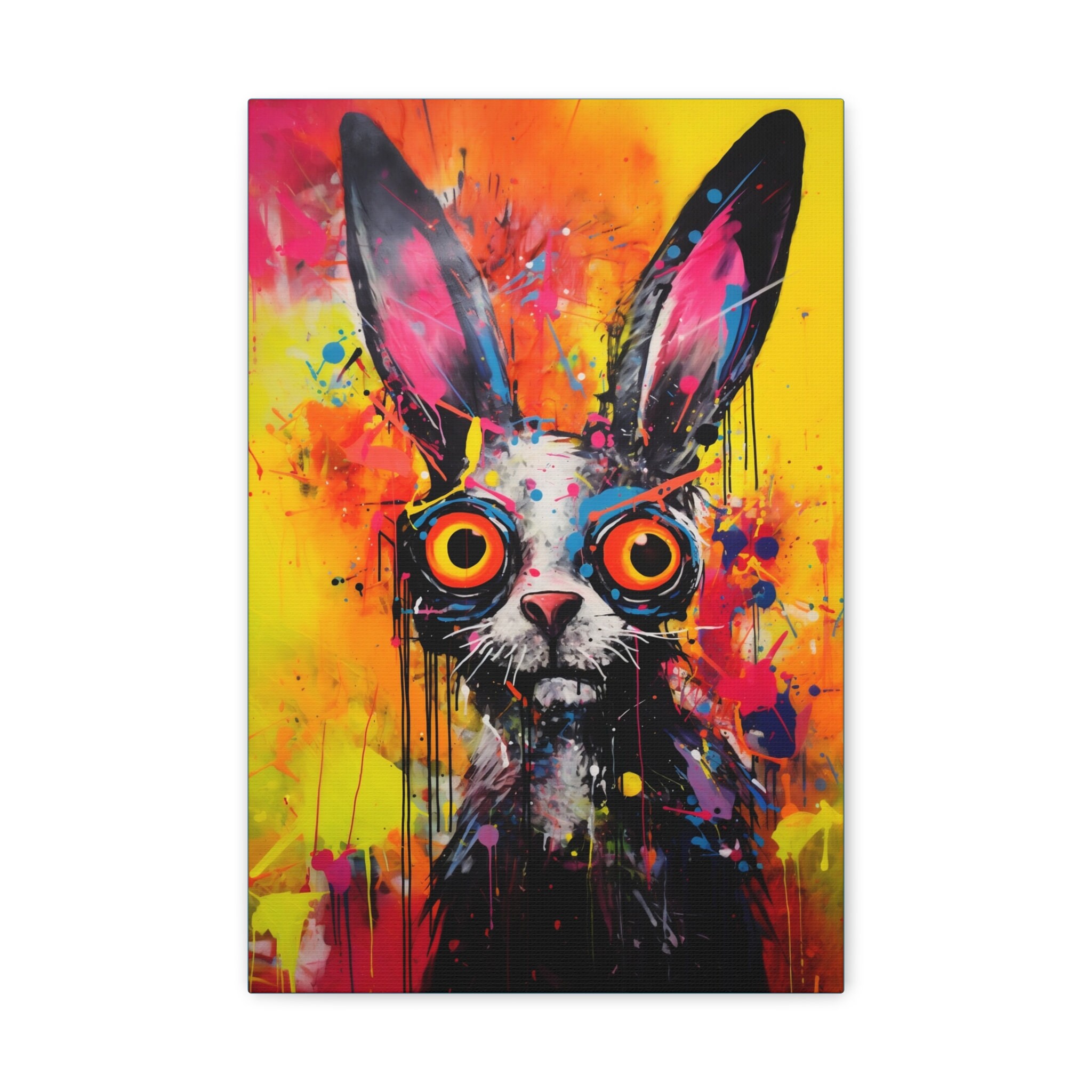 Mad Hatter's Wild Ride Graffiti Rabbit Canvas - Etsy