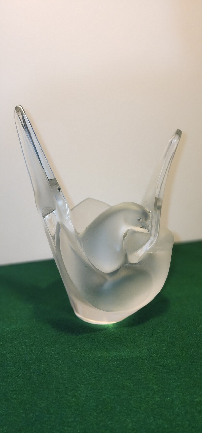 Lalique twin Doves Love Birds Wedding Frosted Crystal Vase - Etsy