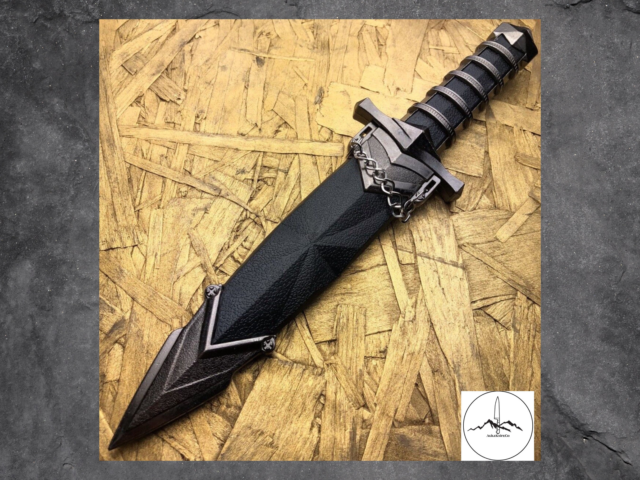 Riptide Sword Dagger trident Marked Sword Fixed Blade Renaissance ...