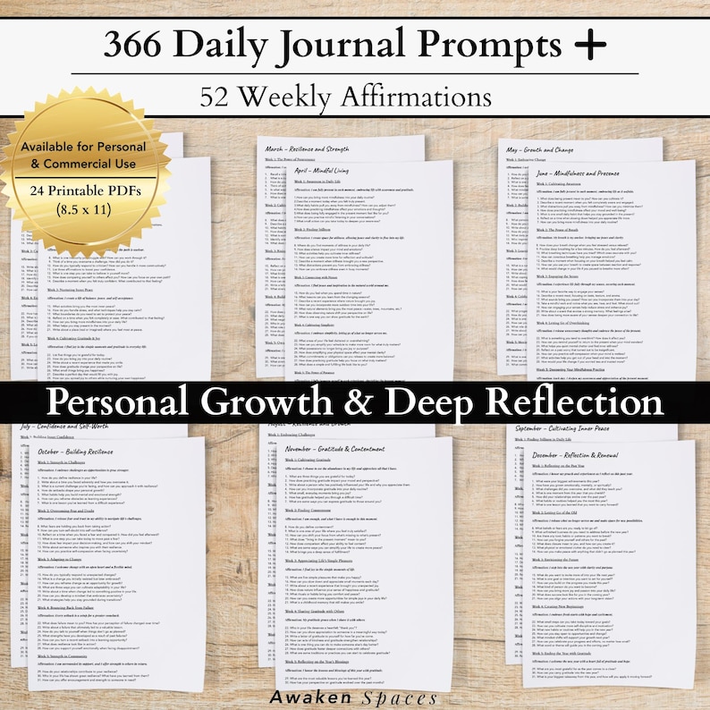 Daily Journal Prompts | Downloadable Prompts for Journaling | Self ...