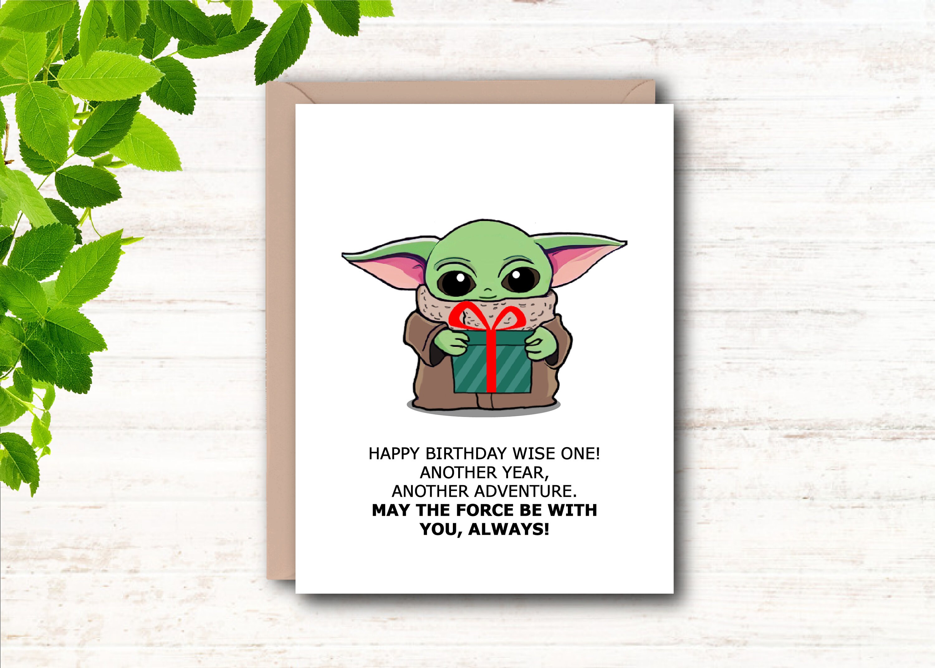 Printable Birthday Card, Baby Yoda Birthday Card, Yoda Puns, Funny ...