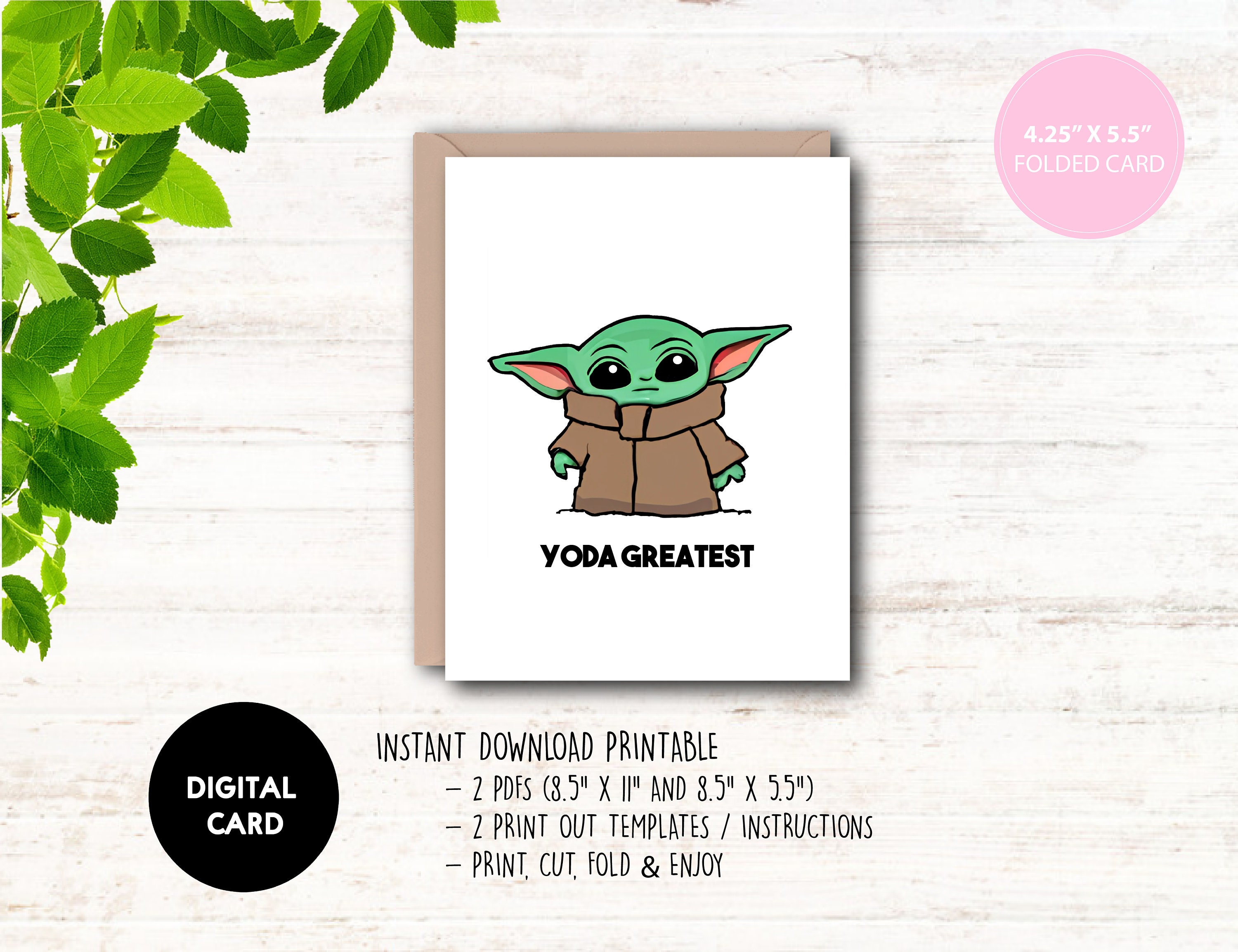 Printable Card, Yoda Greatest, Baby Yoda, Funny Puns, Appreciation Card ...