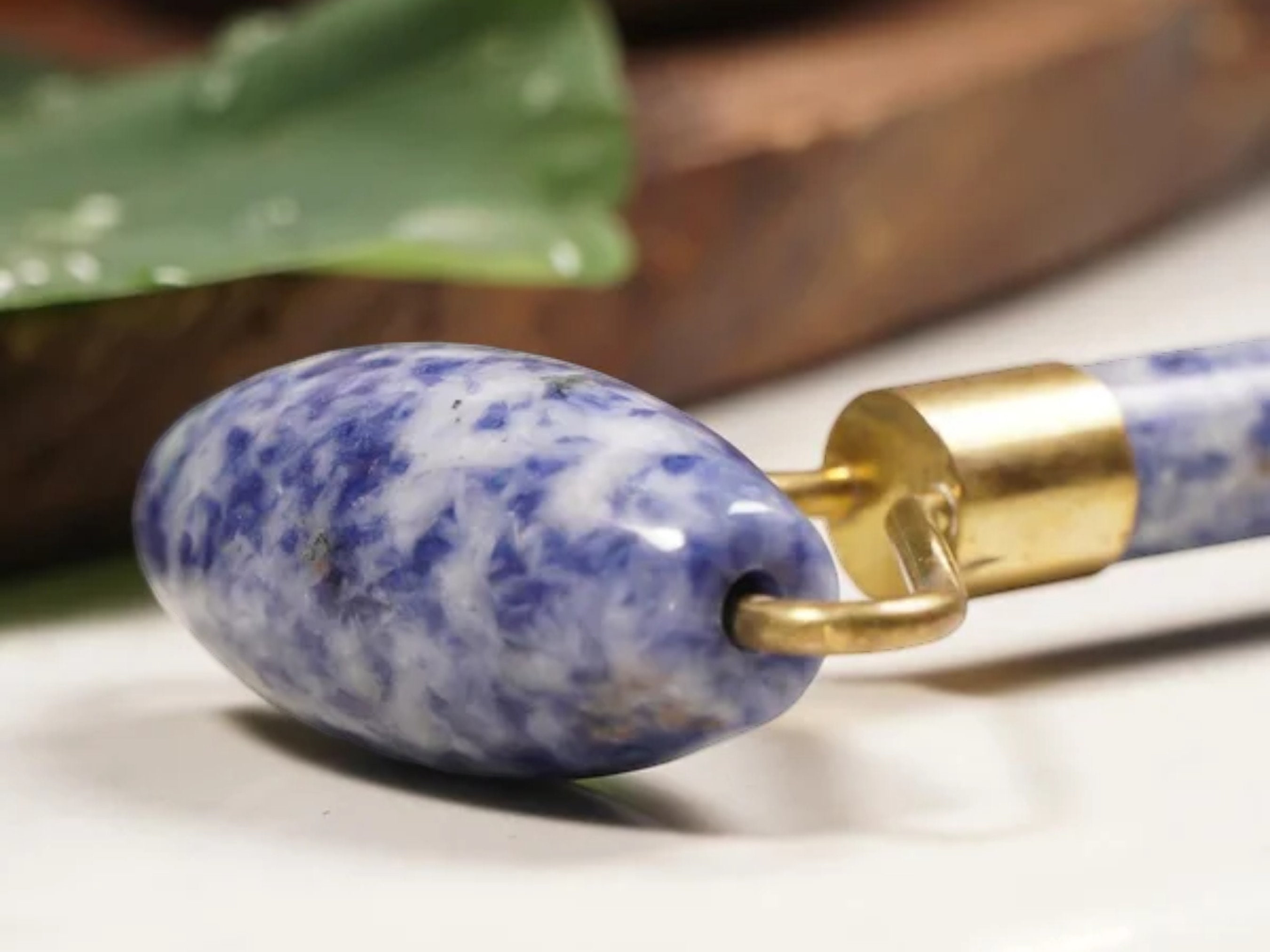 Sodalite Natural Stone Massage Tool face Roller Double the Bliss for ...