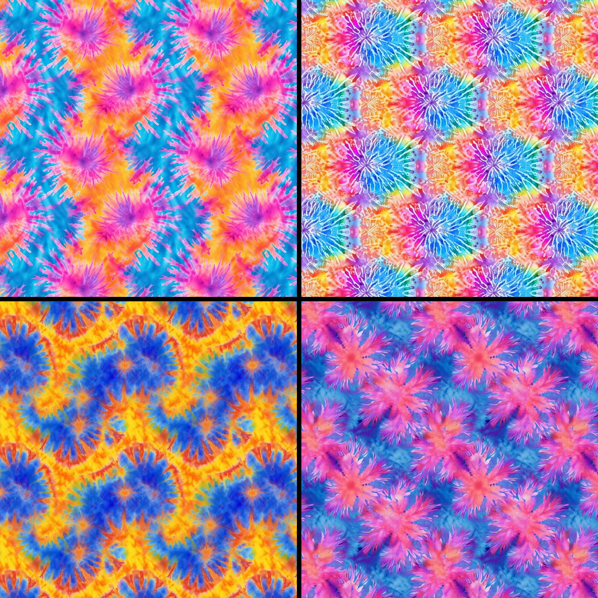 Colorful Tie Dye Digital Paper: Seamless Patterns for Creative Projects ...