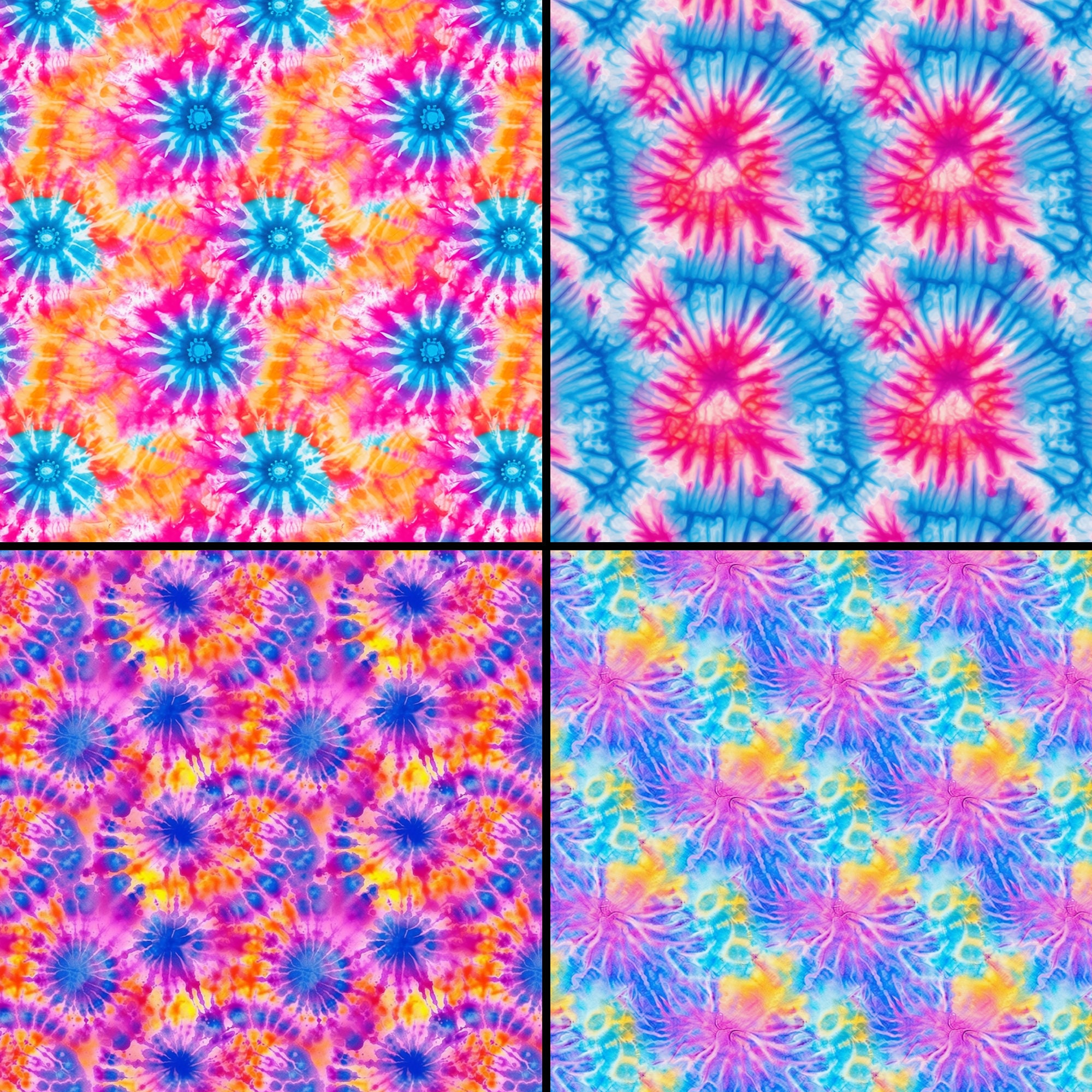 Colorful Tie Dye Digital Paper: Seamless Patterns for Creative Projects ...