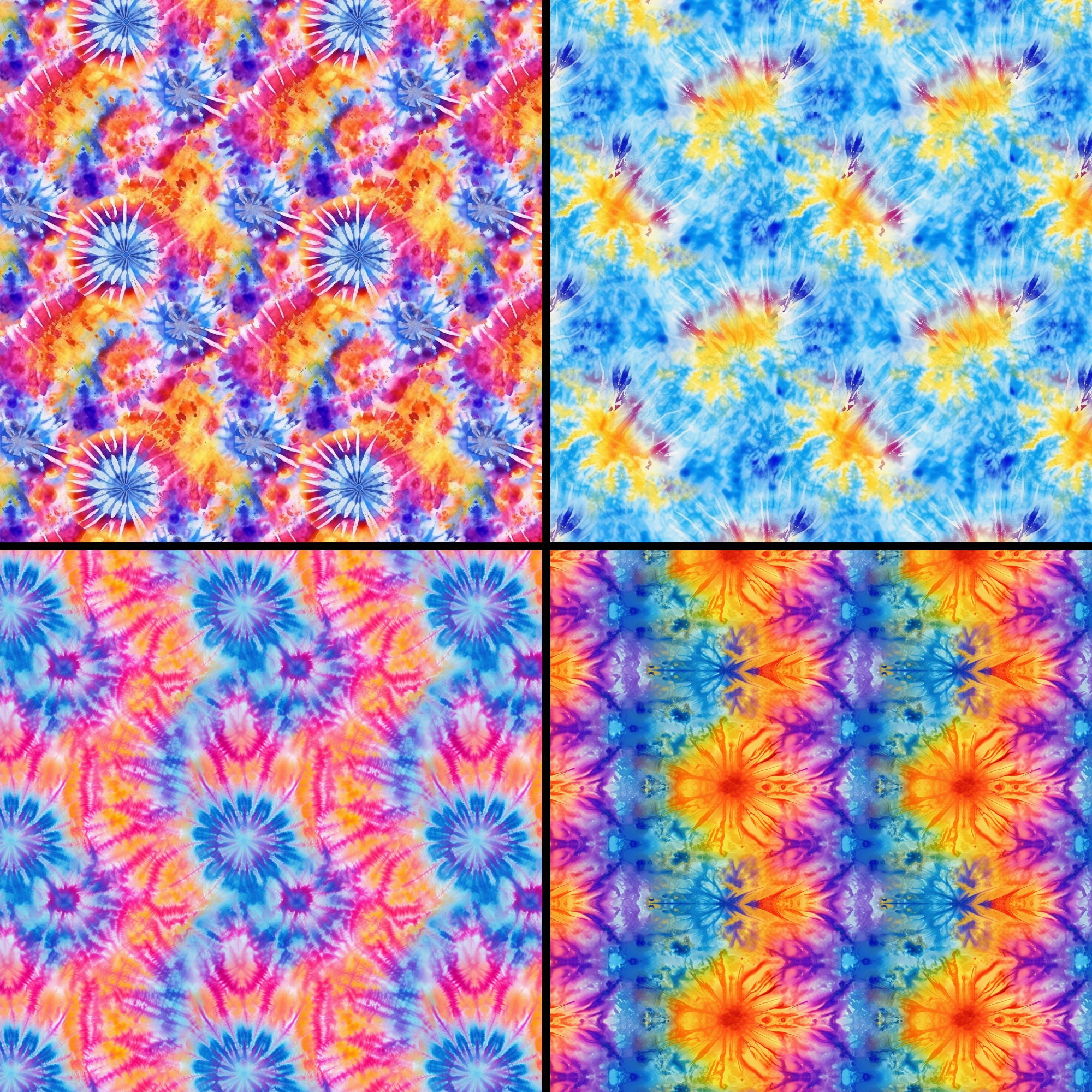 Colorful Tie Dye Digital Paper: Seamless Patterns for Creative Projects ...