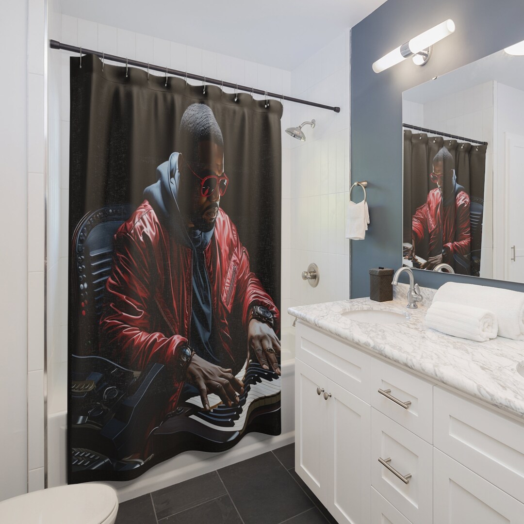 Kanye West Producing Music Shower Curtain Christmas Gifts - Etsy