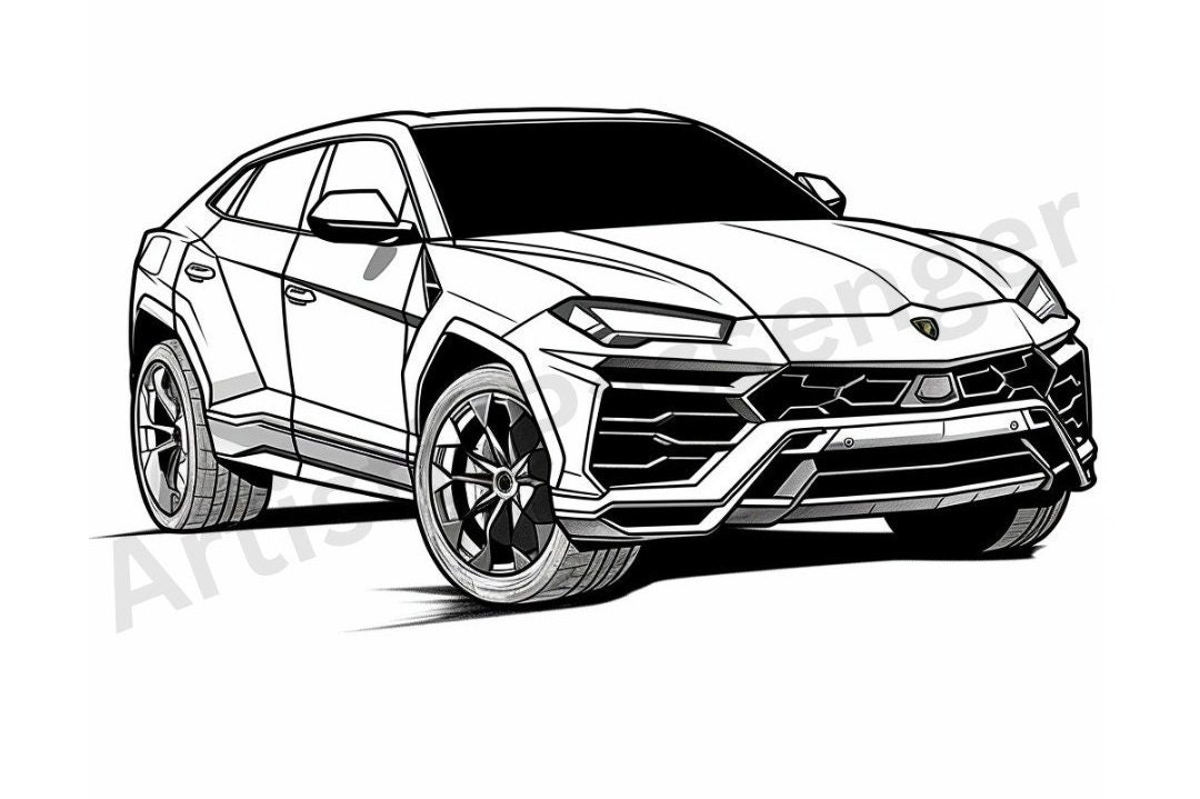 Supercar Coloring Pages for Kids - Etsy