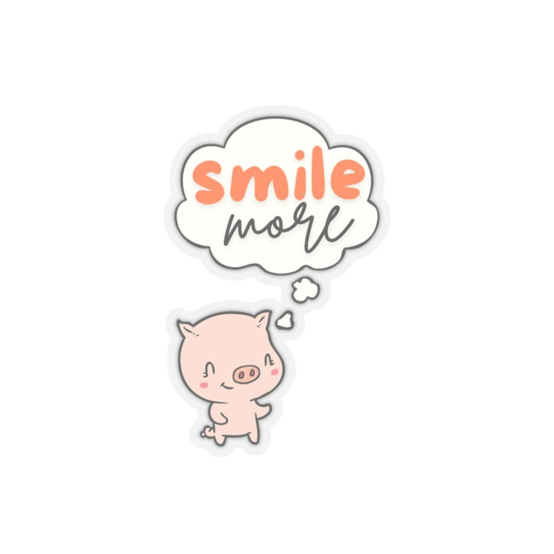 Cute Piglet Kiss-cut Stickers, Smiley Pig Sticker, Adorable Vinyl Decal ...