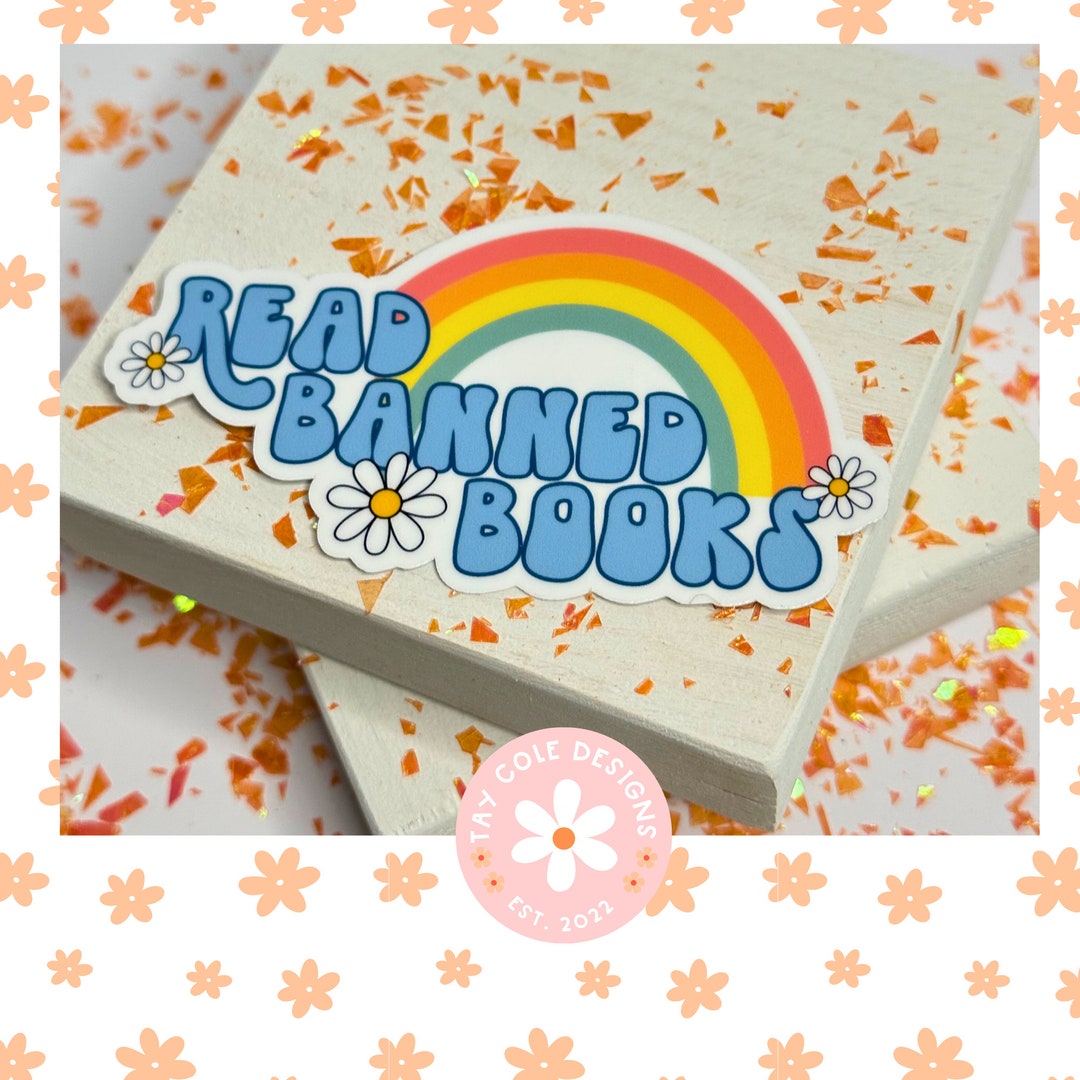 Read Banned Books Sticker | Books | Sticker | Retro | Laptop Sticker - Etsy