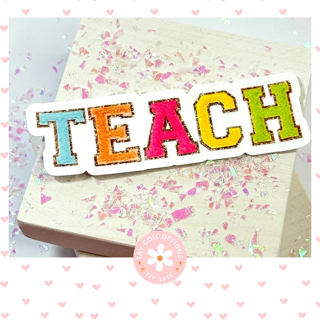 Teach Sticker Varsity Letter Sticker Teacher Laptop Sticker - Etsy