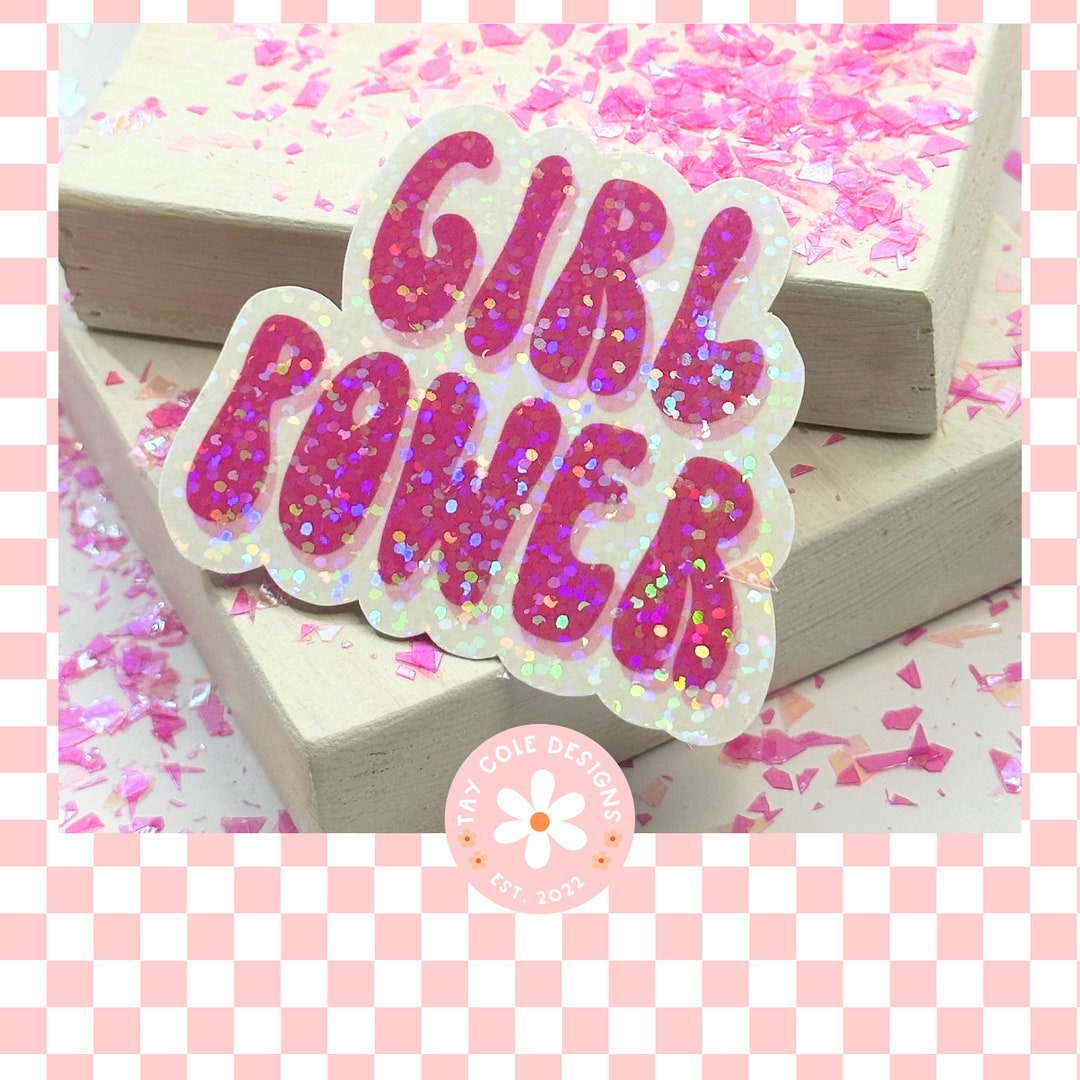 Girl Power Sticker | Girl Power | Sticker | Glitter Sticker | Laptop ...