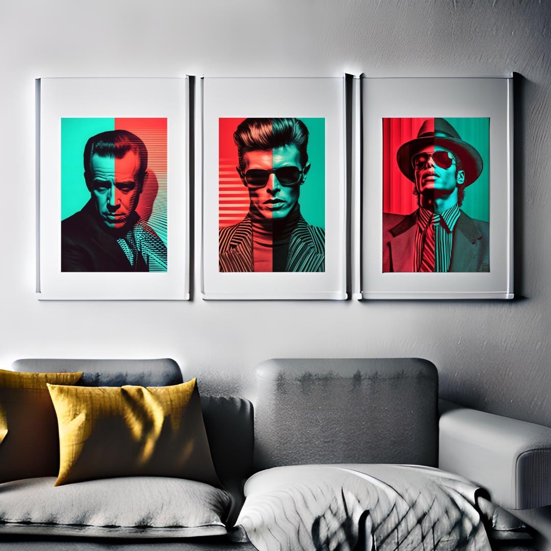 Retro Hollywood Stars Art Prints: Vintage Home Decor (digital Download ...