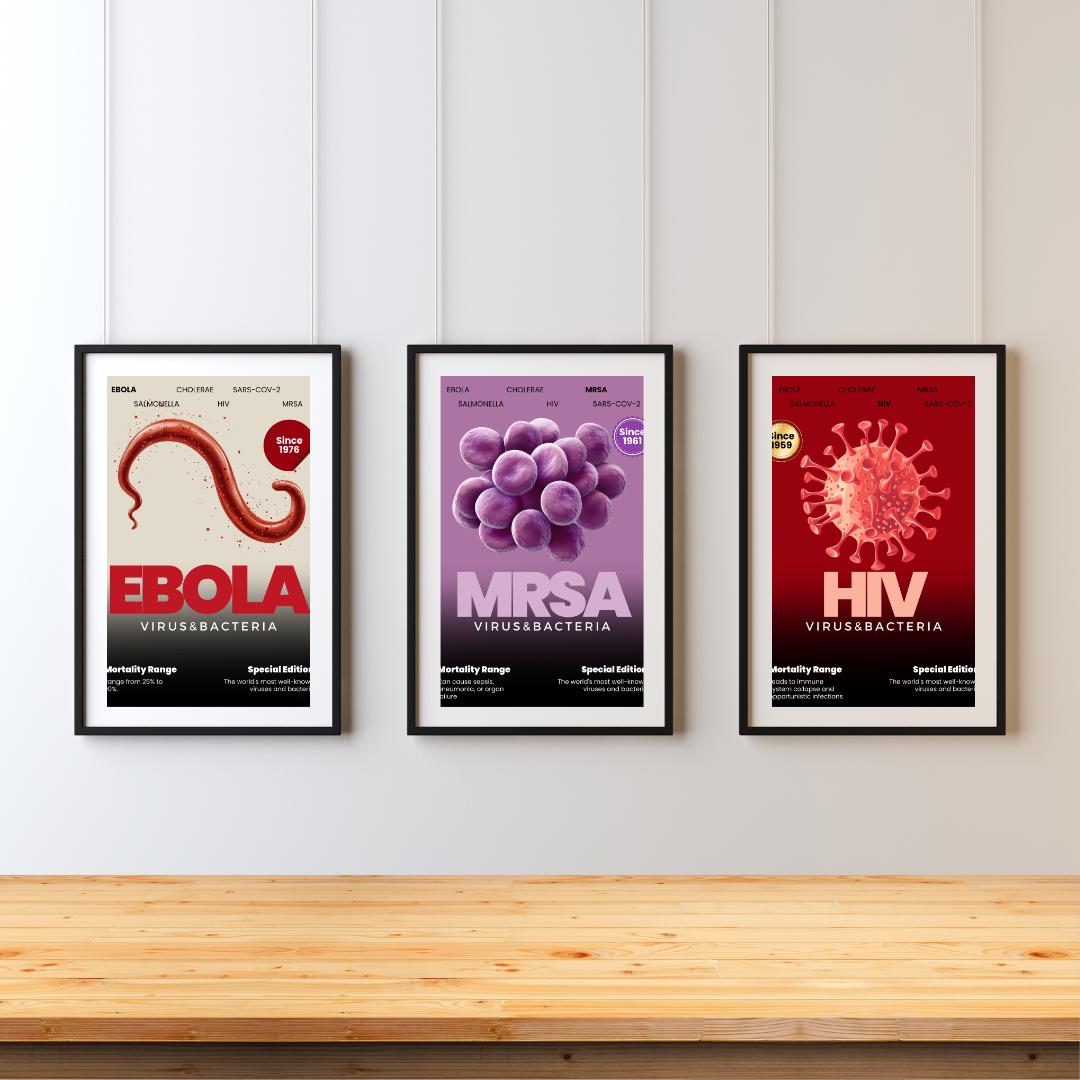 EBOLA | Virus and Bacteria Infographic Poster, Microbiology Wall Art ...