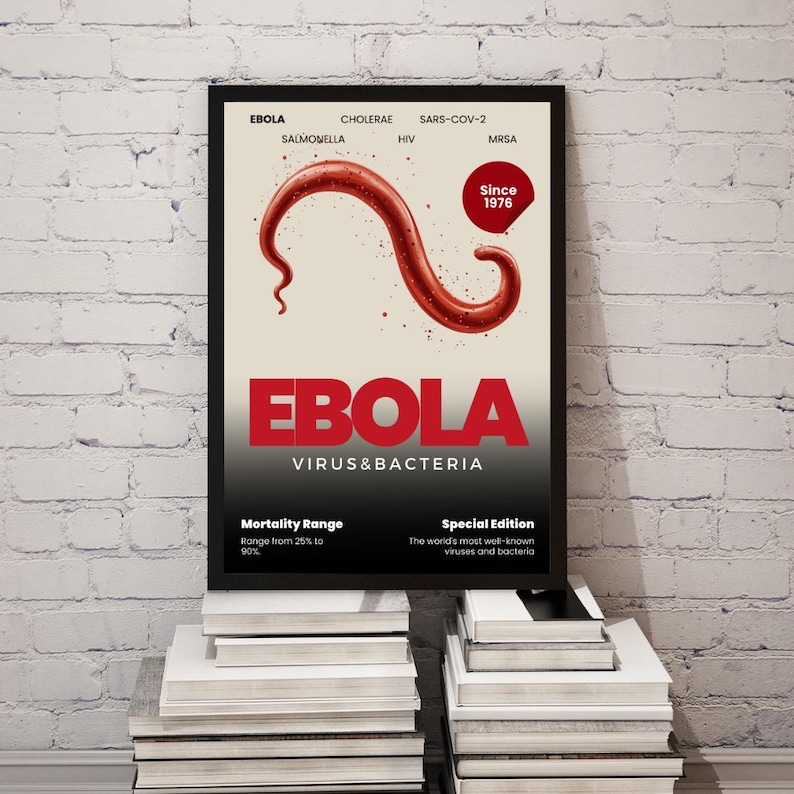 EBOLA | Virus and Bacteria Infographic Poster, Microbiology Wall Art ...