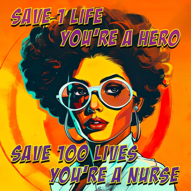 Nurse Pop Art Print: Healthcare Gift, Colorful Wall Decor (digital ...