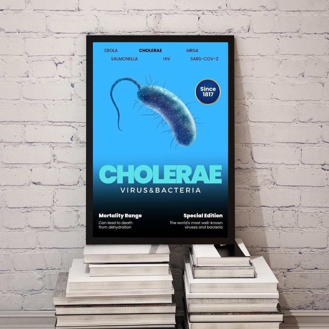 CHOLERAE. Virus and Bacteria Infographic Poster, Microbiology Wall Art ...