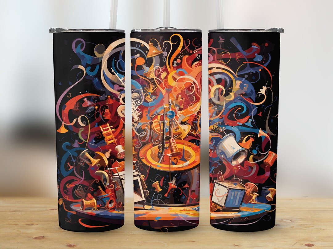 Musical Notes Sublimation Tumbler Wrap for Sublimation 20oz Skinny ...