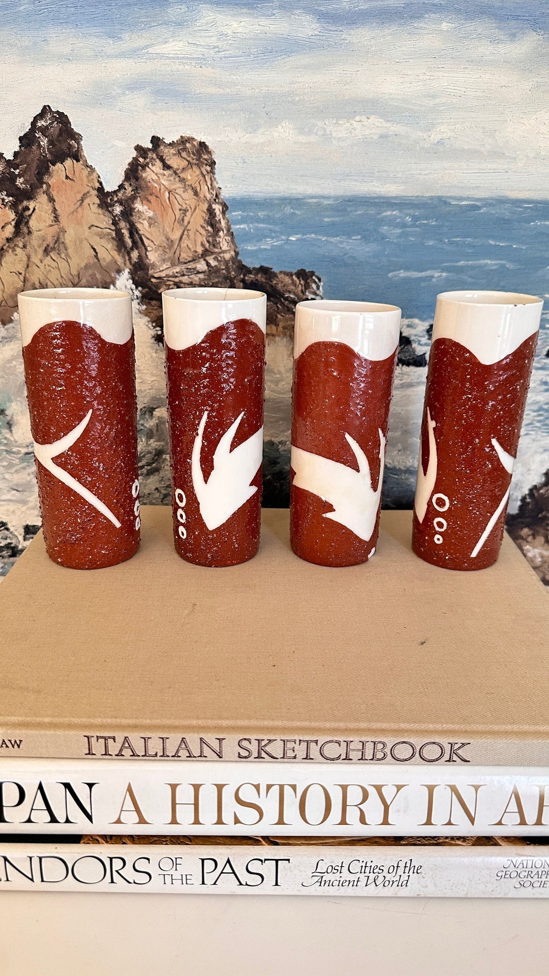 Vintage Vonlynn Hollywood Pottery - Four Vases - Etsy