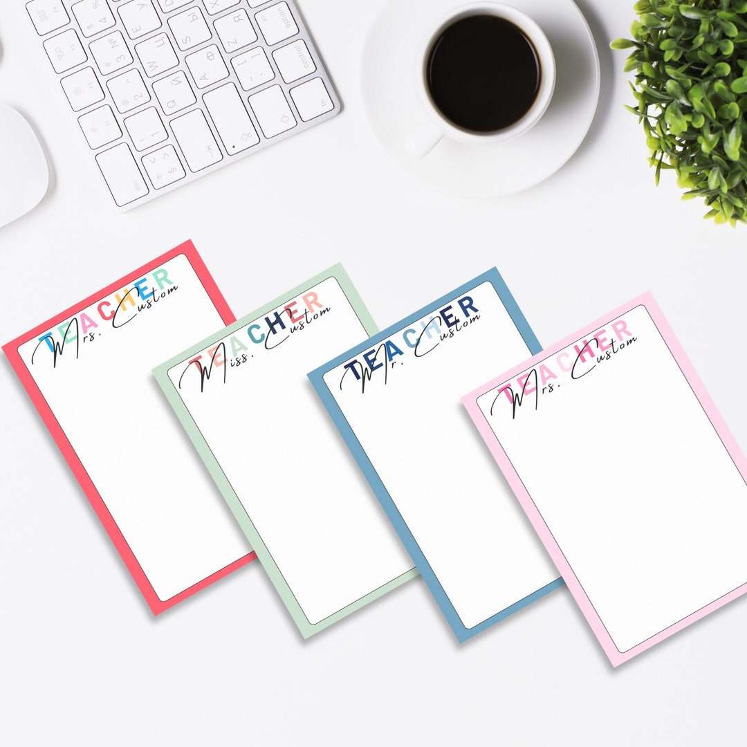 Custom Notepad for Teacher Appreciation Personalized Sticky Notes Cute ...