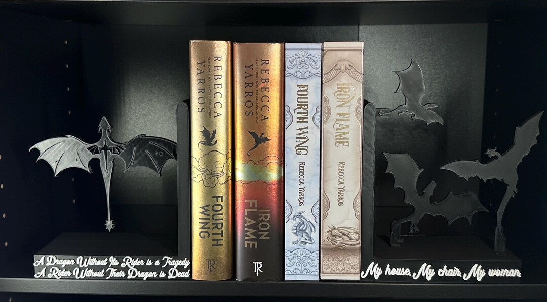 Dragon Bookend - Iron Flame Fourth Wing Inspired - Quote - Etsy