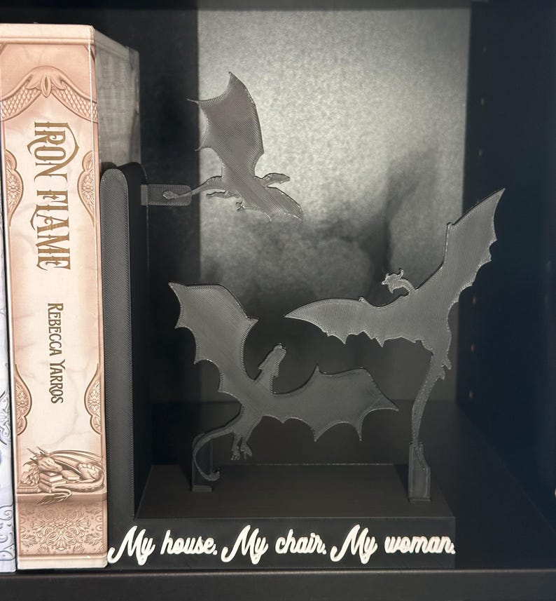 Dragon Bookend - Iron Flame Fourth Wing Inspired - Quote - Etsy