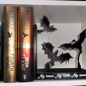 Dragon Bookend Iron Flame Fourth Wing Inspired 3D Quote Printed - Etsy