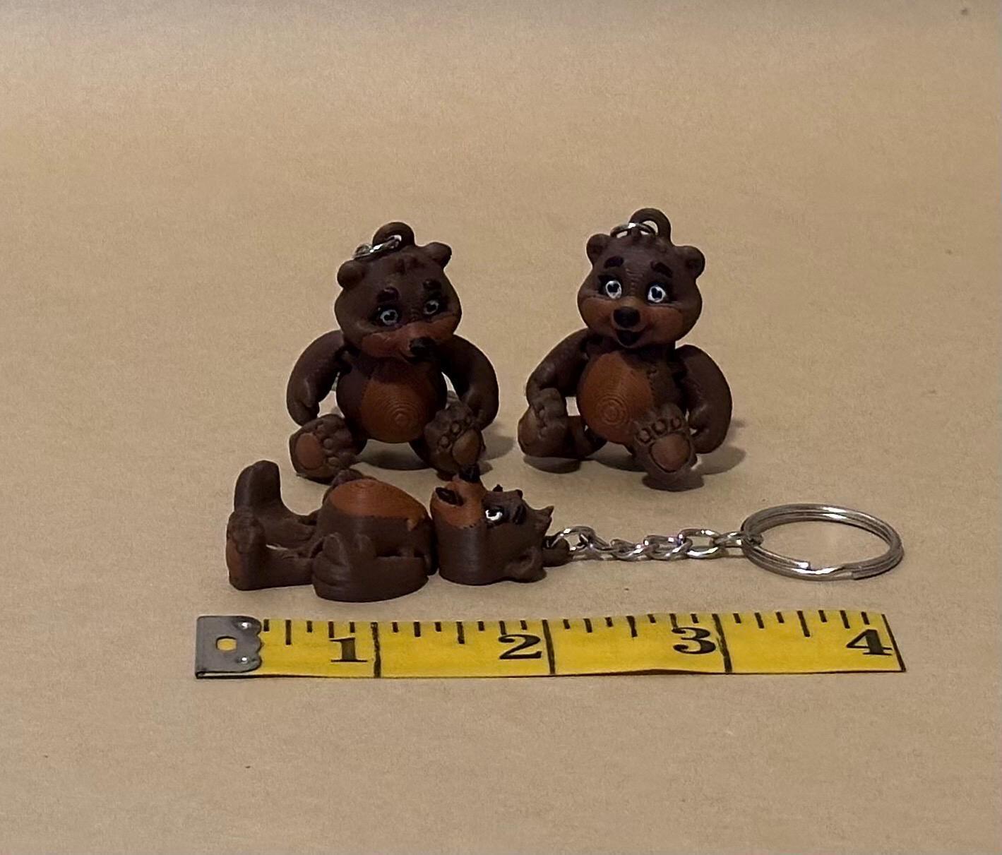 Brown Bear Articulated Flexi Keychain - Etsy