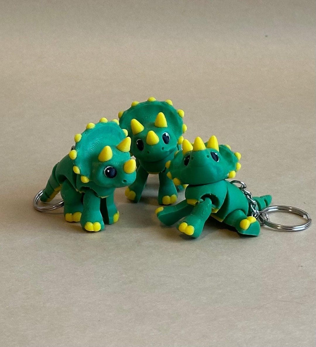 Tipsy Triceratops - Articulated Flexi Moving Keychain - Etsy