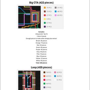 CTA Map Style Pixel Puzzle Chicago Loop 400 Pieces Wall / Desk Decor - Etsy