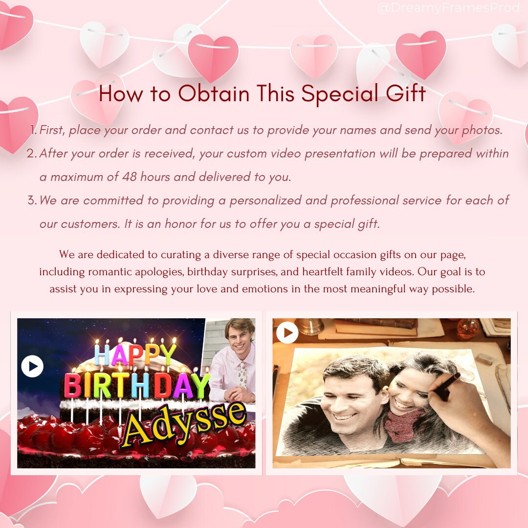 Special Birthday Video Presentation for Your Beloved - Slideshow - Etsy