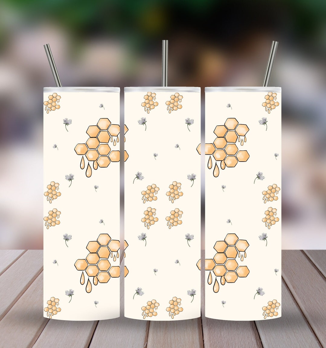 Seamless Skinny Tumbler Wraps Sublimation Tumbler Designs Honey Comb ...