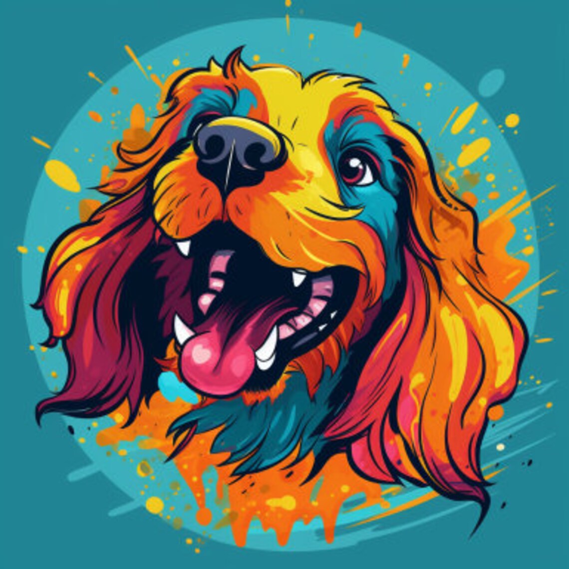 Brown Dog Smiling Happily With Joy. SVG Image - Etsy