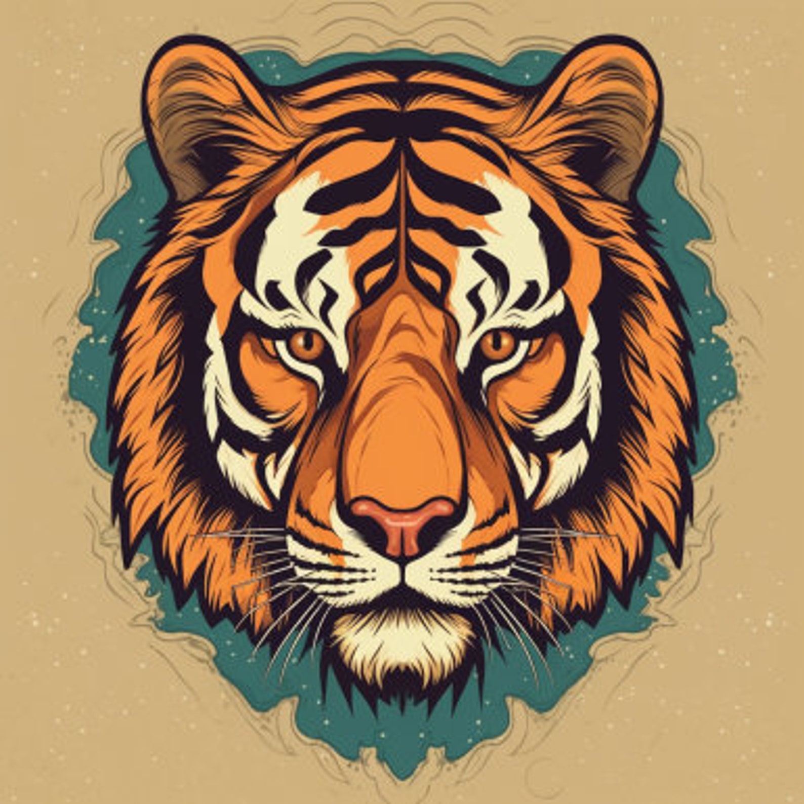 3 Colored Tiger Head SVG Images - Etsy