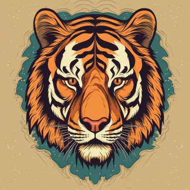 3 Colored Tiger Head SVG Images - Etsy