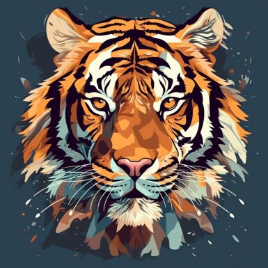 3 Colored Tiger Head SVG Images - Etsy