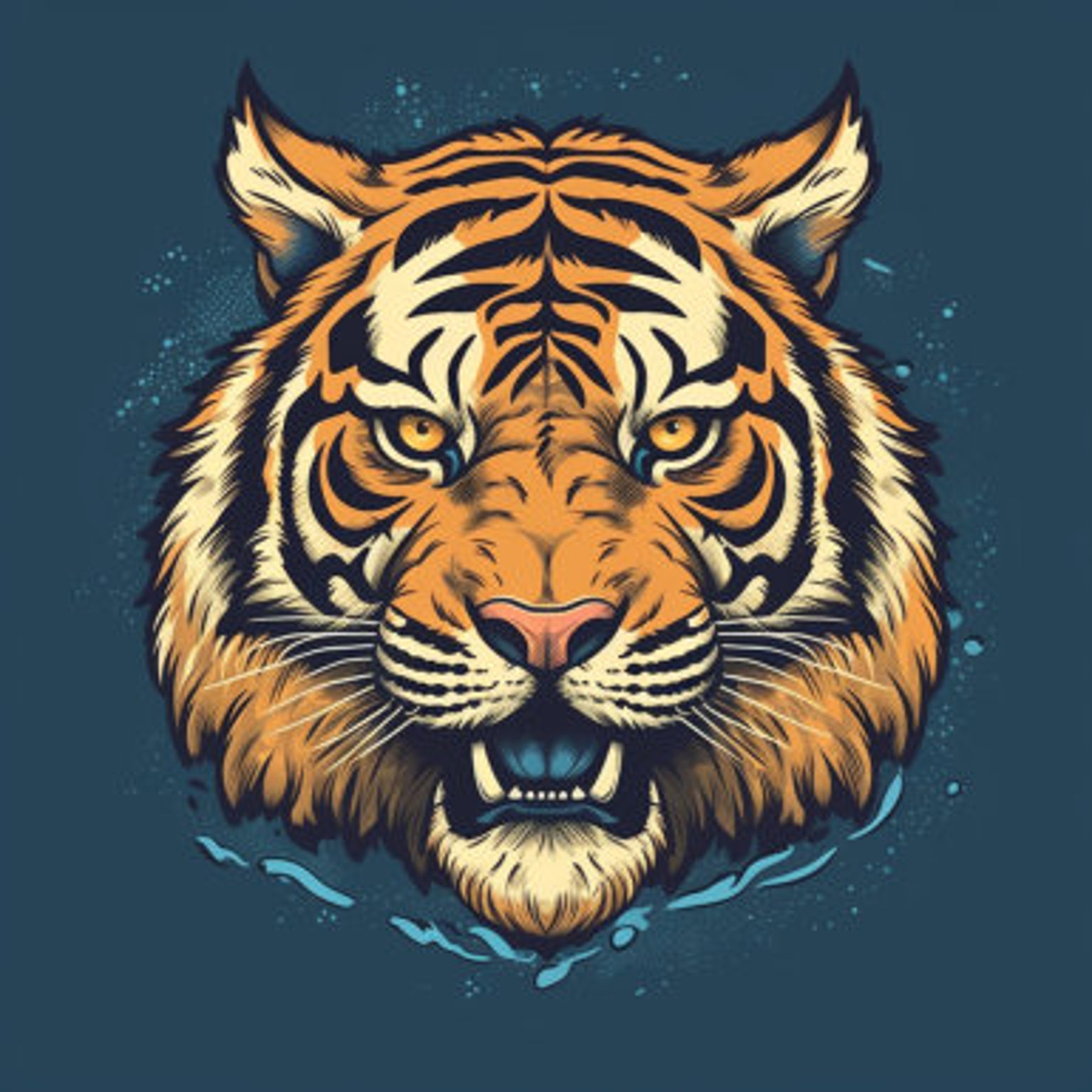 3 Colored Tiger Head SVG Images - Etsy