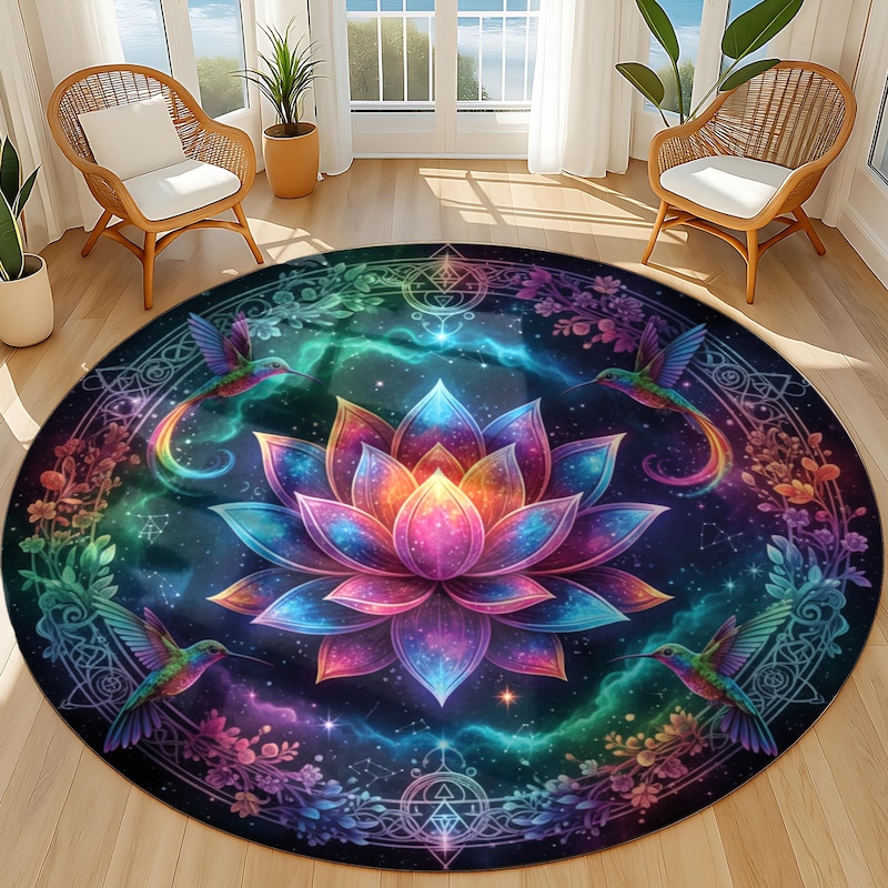 Round Mandala Mat Rug - Etsy