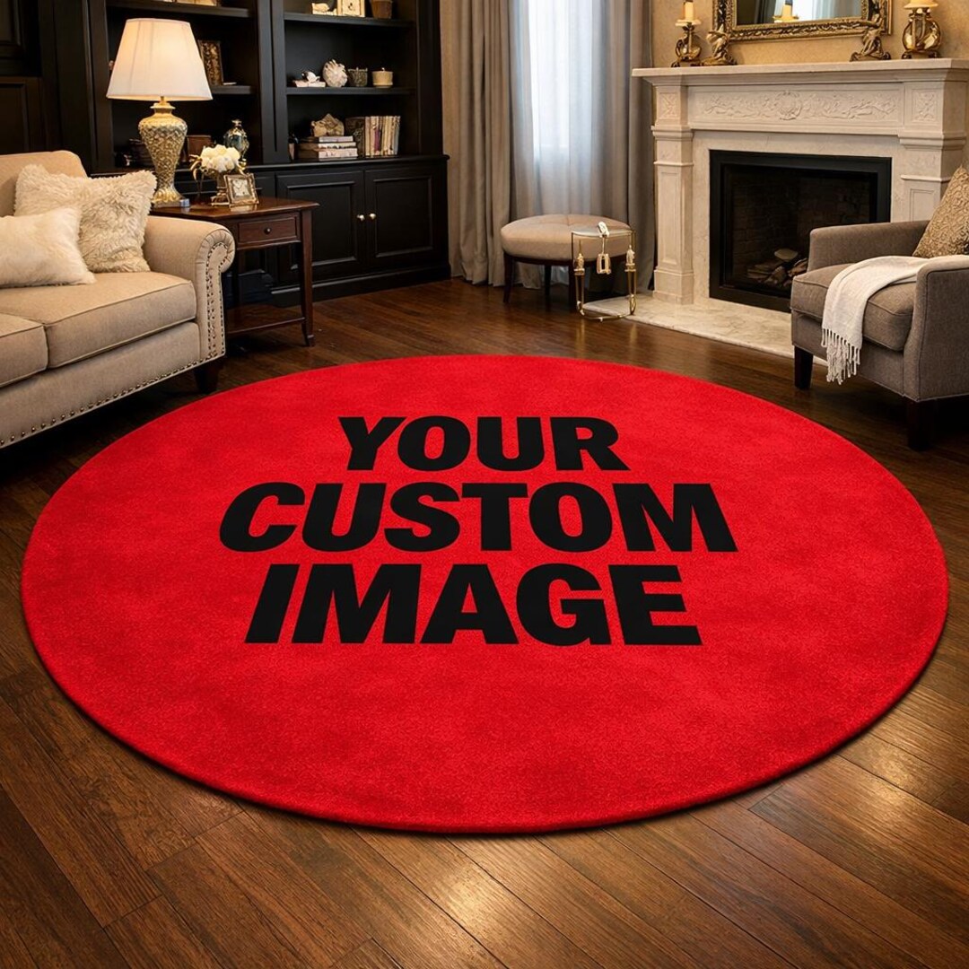 Custom Print Round Rug, Design Your Own Rug, Machine Washable ...