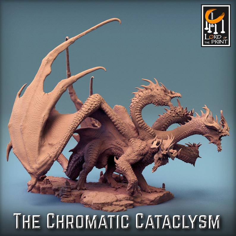Tiamat Queen of Dragons Lord of the Print Chromatic Cataclysm Miniature ...