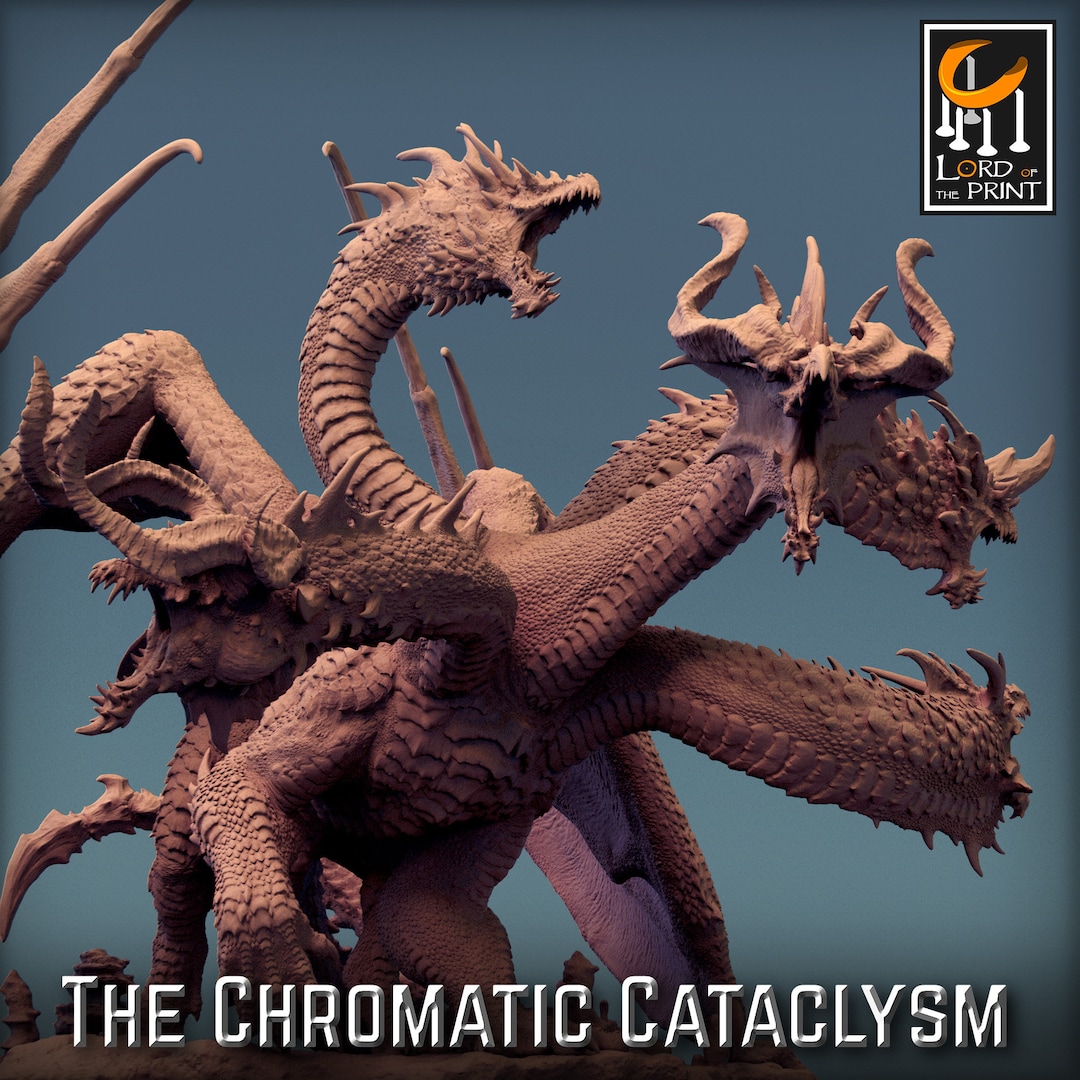 Tiamat Queen of Dragons Lord of the Print Chromatic Cataclysm Miniature ...