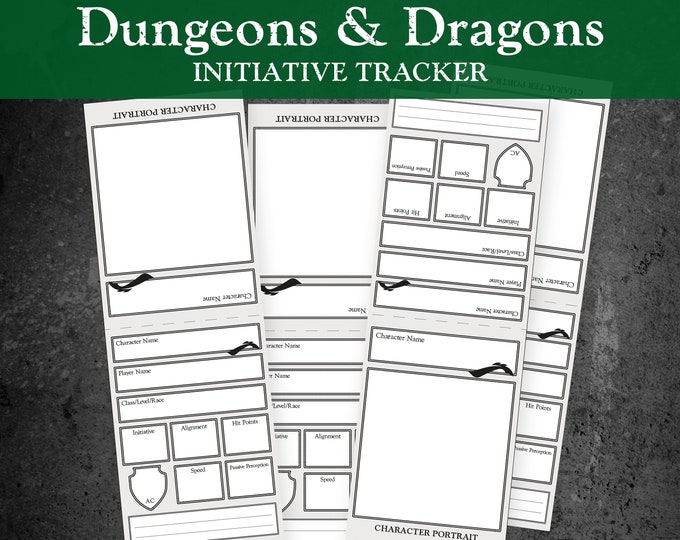 Printable Initiative Tracker - Dnd 5e - Pathfinder - RPG - Digital ...