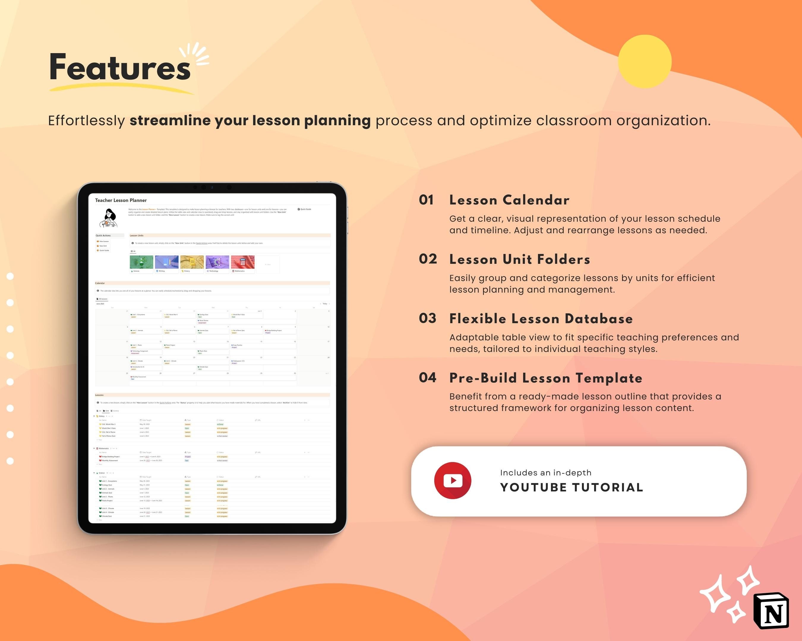 Digital Lesson Planner | Notion Template | Academic & Lesson Planning ...