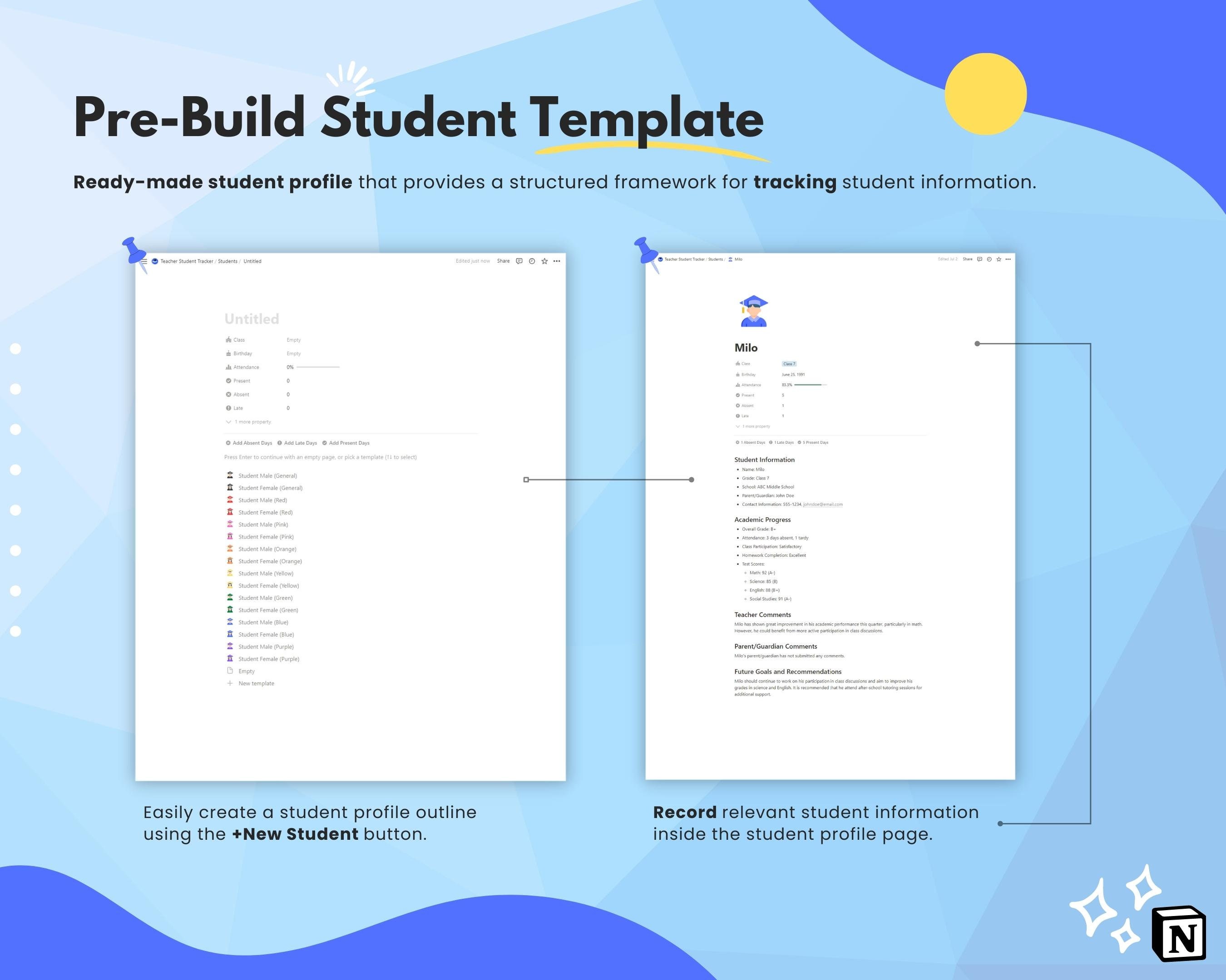Digital Student Tracker | Notion Template | Academic & Lesson Planning ...
