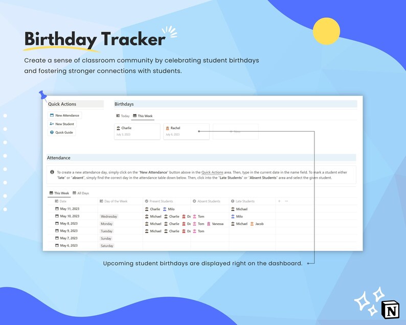 Digital Student Tracker | Notion Template | Academic & Lesson Planning ...