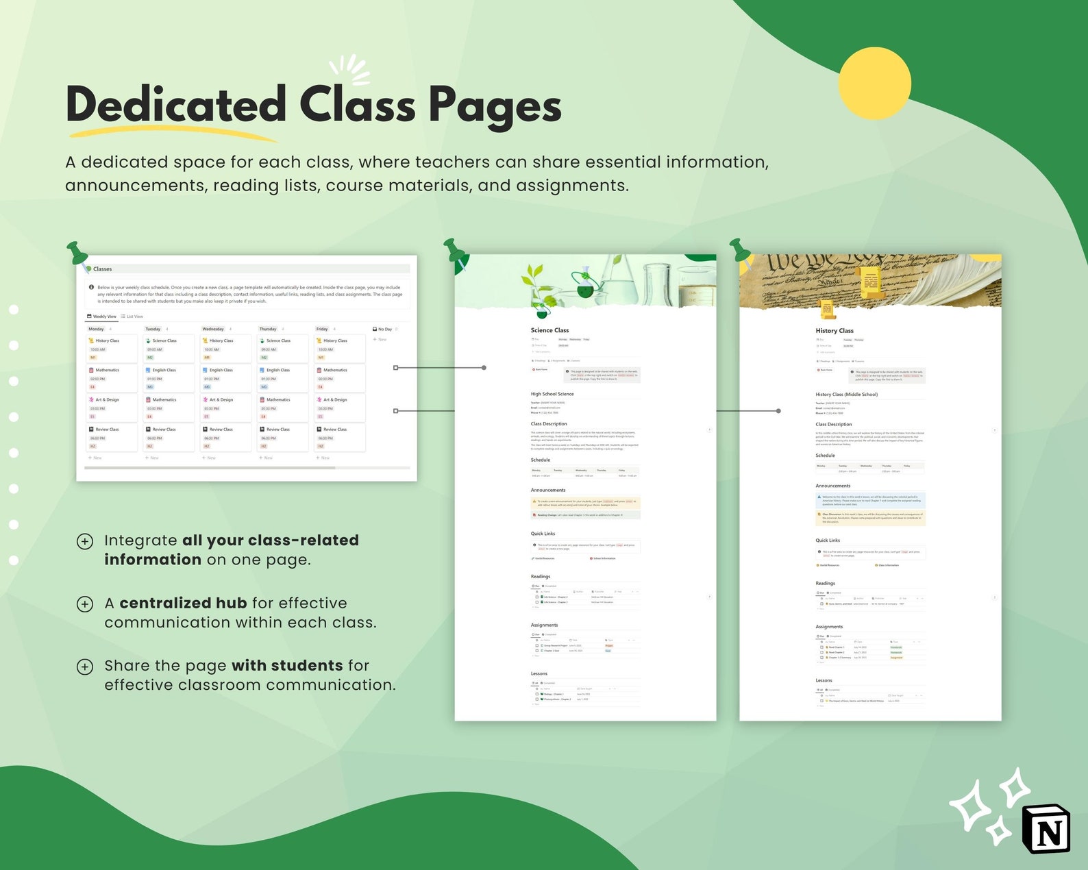 Digital Classroom Manager | Notion Template | Academic & Lesson ...