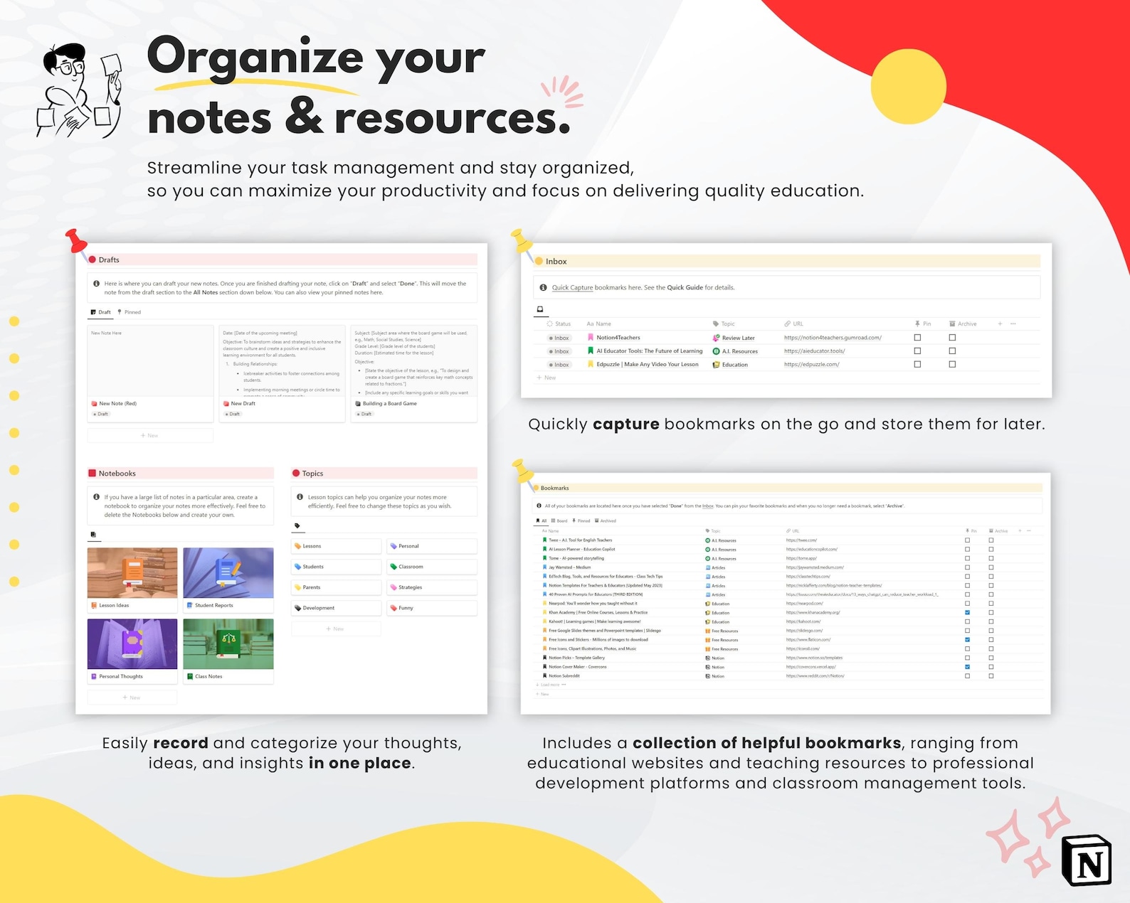 Digital Teacher Planner Notion Template Academic & Lesson Planning ...