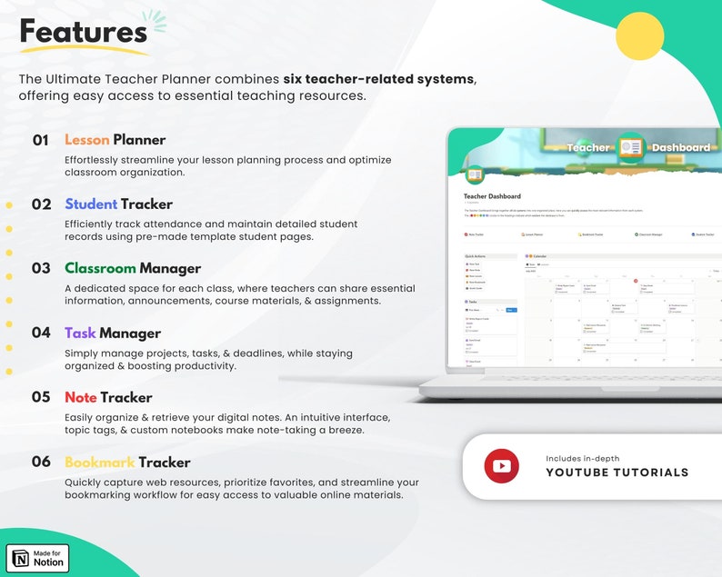 Digital Teacher Planner | Notion Template | Academic & Lesson Planning ...