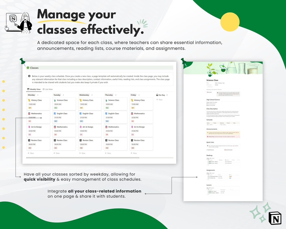 Digital Teacher Planner | Notion Template | Academic & Lesson Planning ...